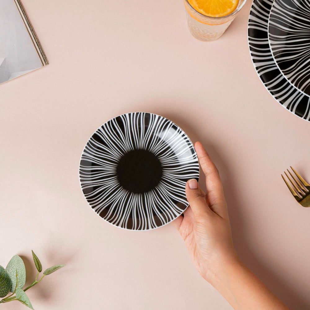 La Mode Printed Ceramic Dessert Plate Black 6 Inch Online - Premium ...