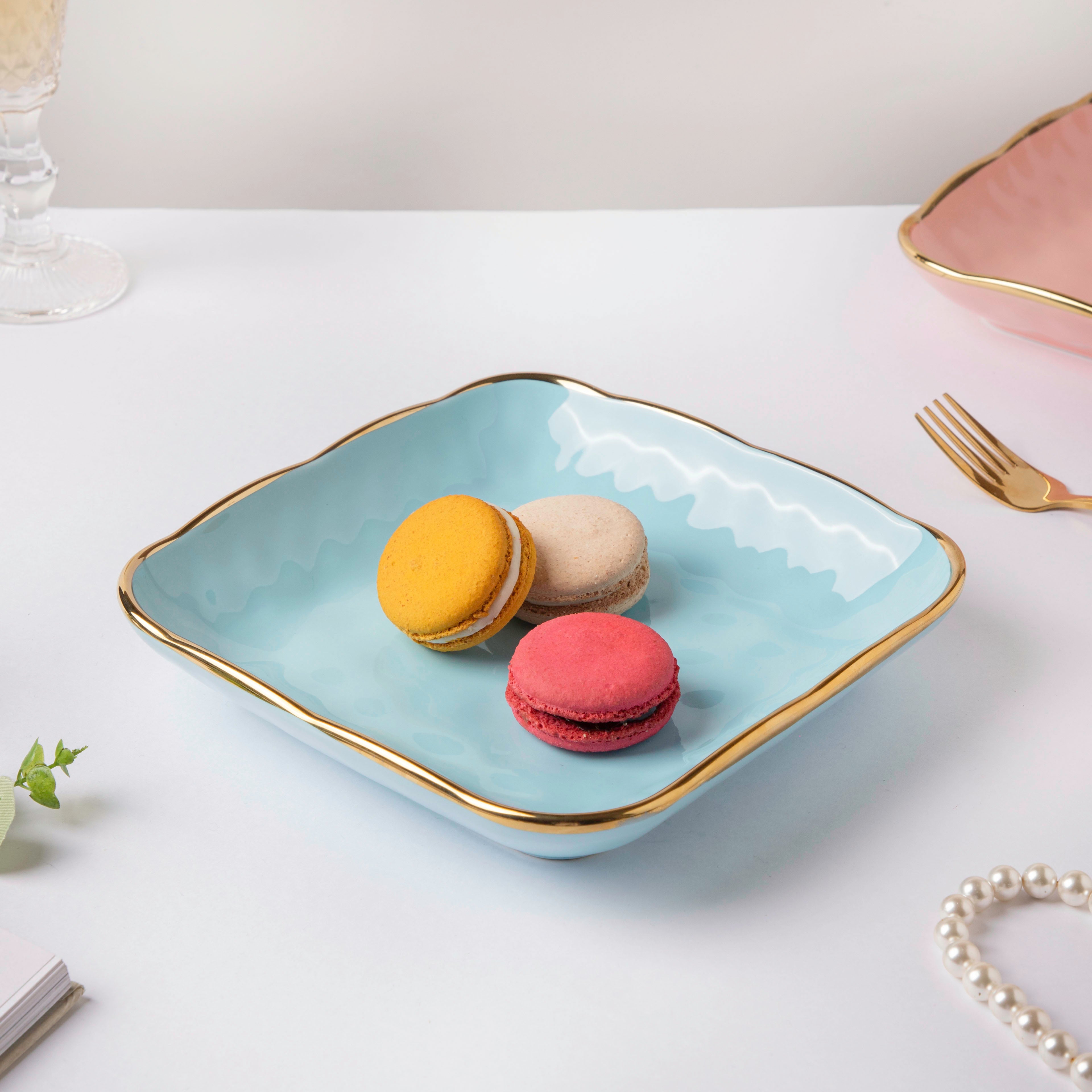 Blue Jay Square Snack Plate 8 Inch Online - Premium Snack Plate | Nestasia