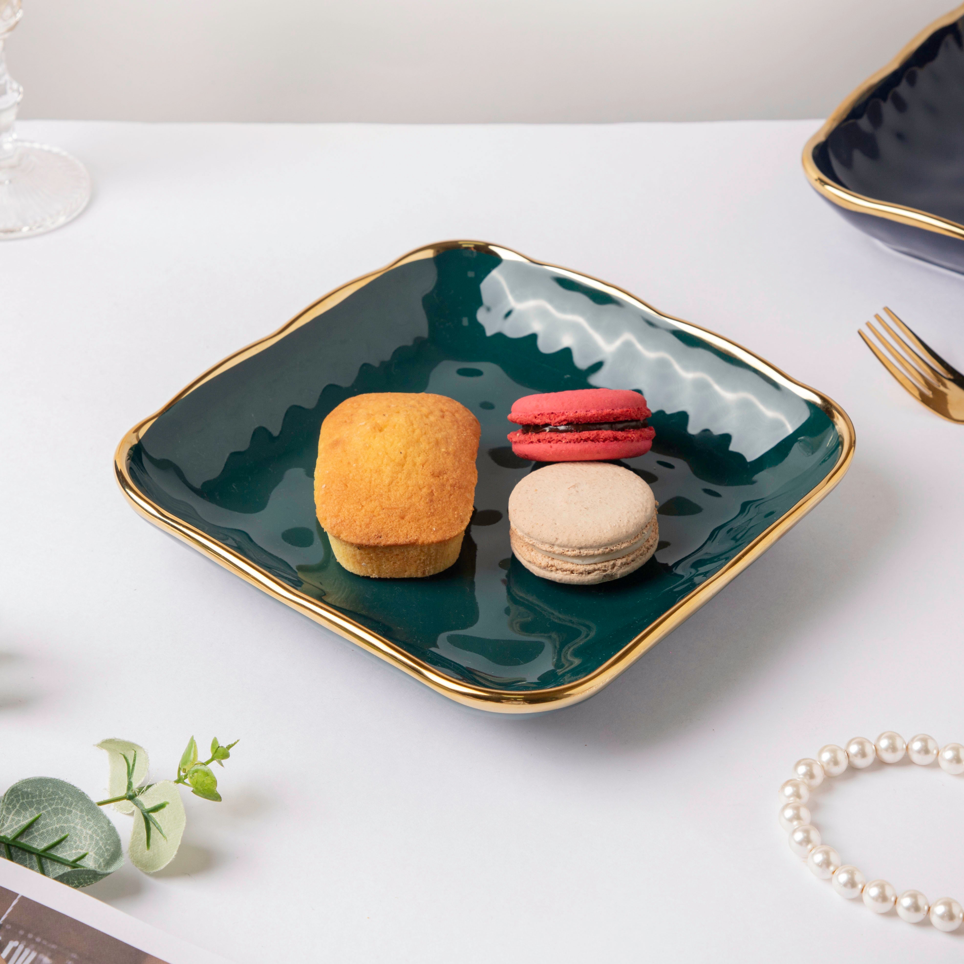 Greenwave Square Snack Plate 8 Inch Online - Premium Snack Plate | Nestasia