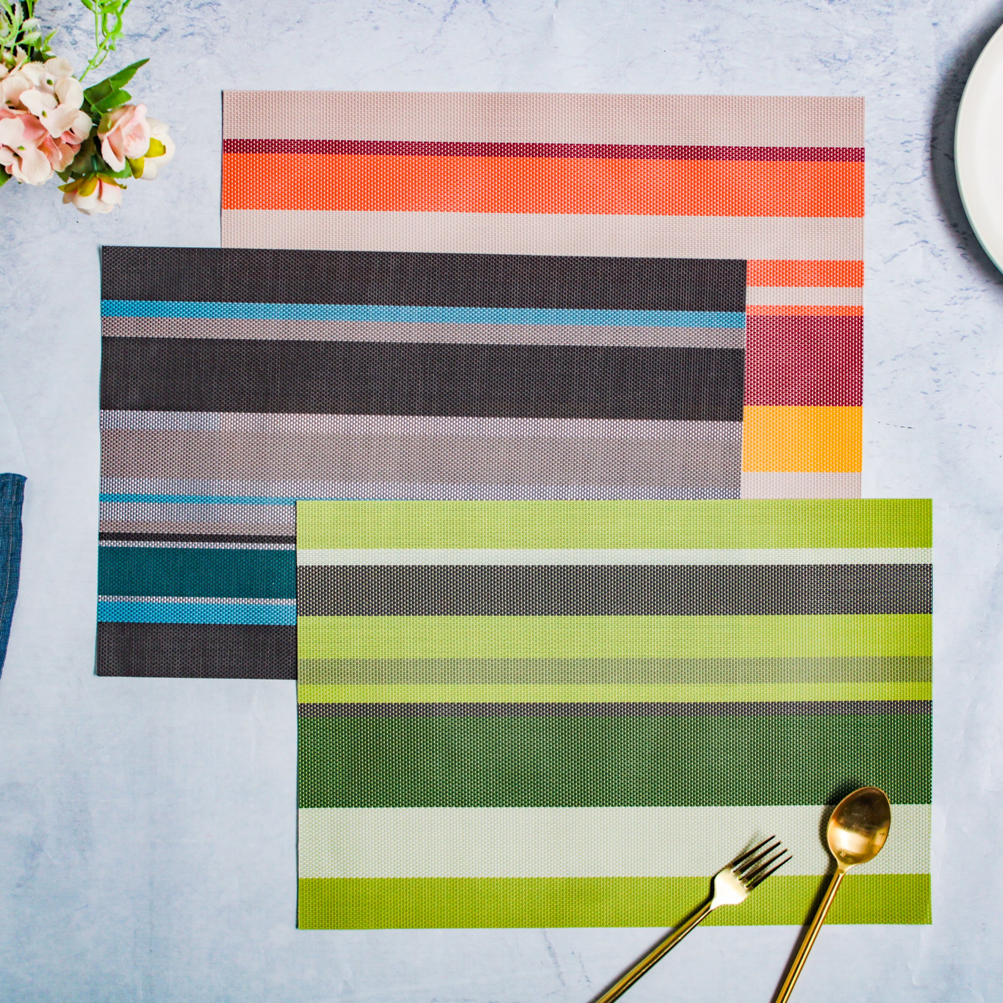 Dinner Mat Striped Set of 4 Online - Premium Table Mat | Nestasia