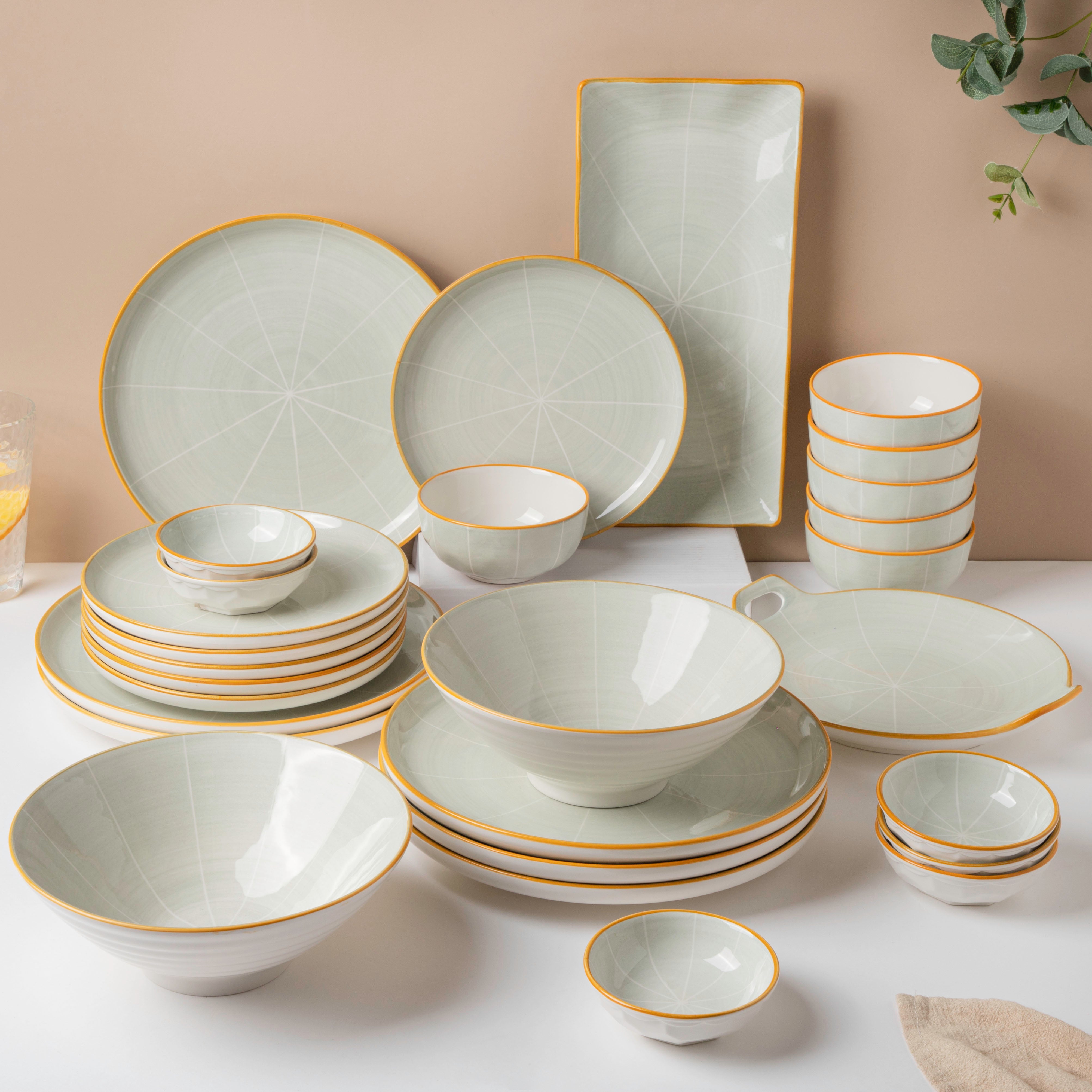 Willow Light Grey 28 Piece Dinner Set For 6 Online - Premium Dinner Set ...