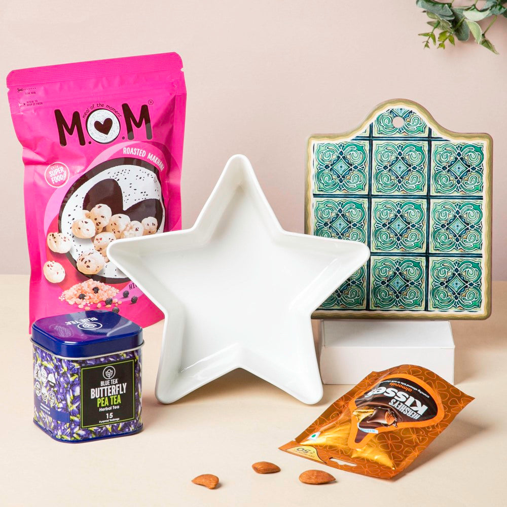 Star Bowl With Platter Festive Snack Hamper Set Of 5 Online - Premium ...