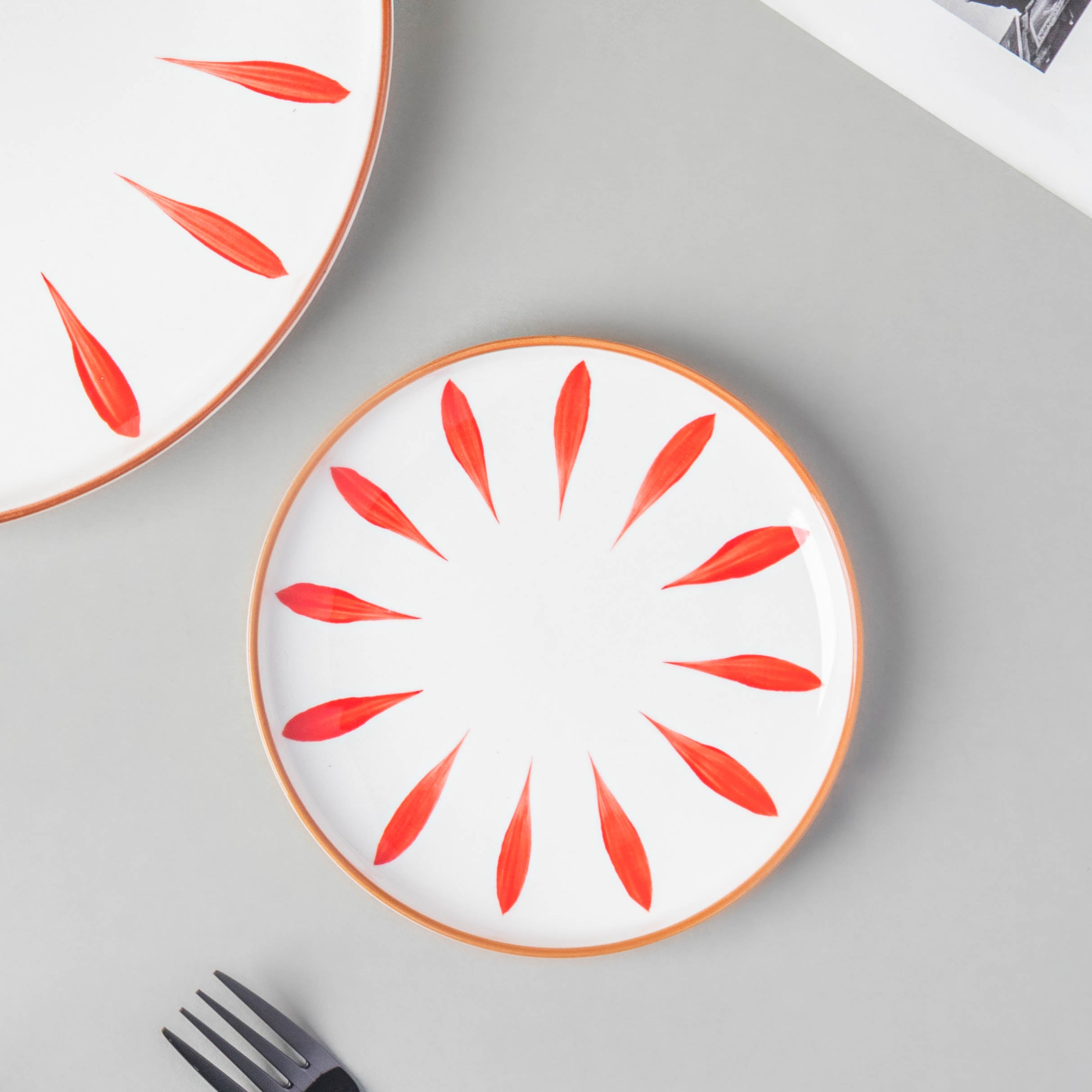 Teardrop Snack Plate Red 6 Inch Online - Premium Snack Plate | Nestasia