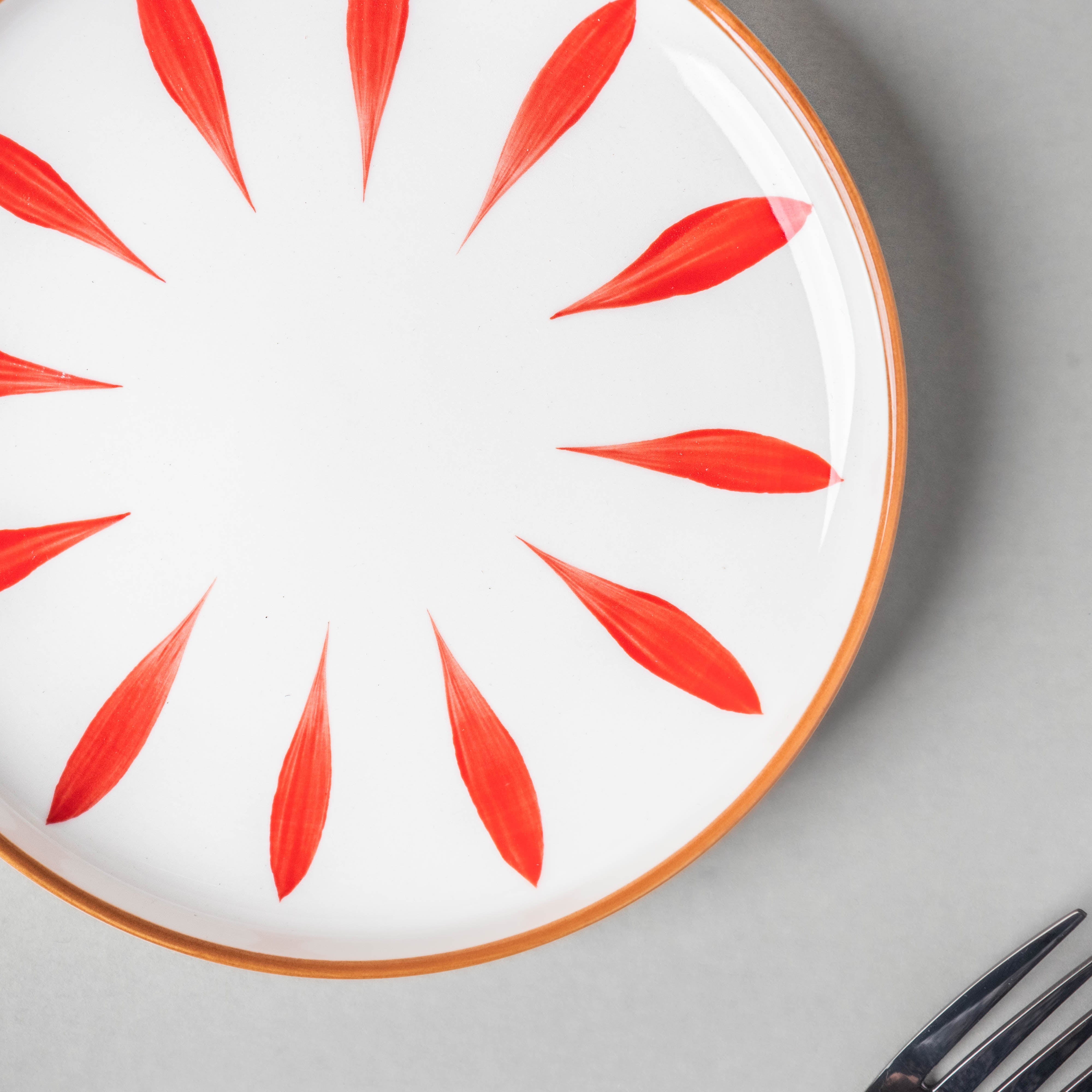 Teardrop Snack Plate Red 6 Inch