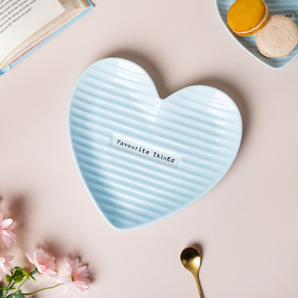 Large Heart Starter Plate Blue Online - Premium Small Plate | Nestasia