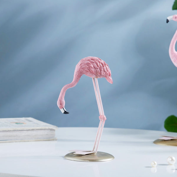 Flamingo Resin Decor Showpiece Pink Set Of 3