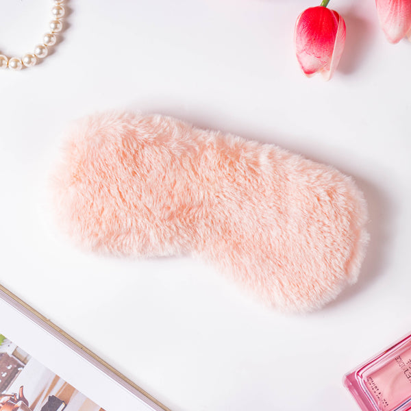 Plushy Peach Sleep Mask With Coolant Gel