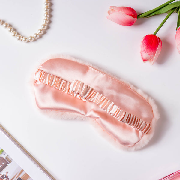 Plushy Peach Sleep Mask With Coolant Gel