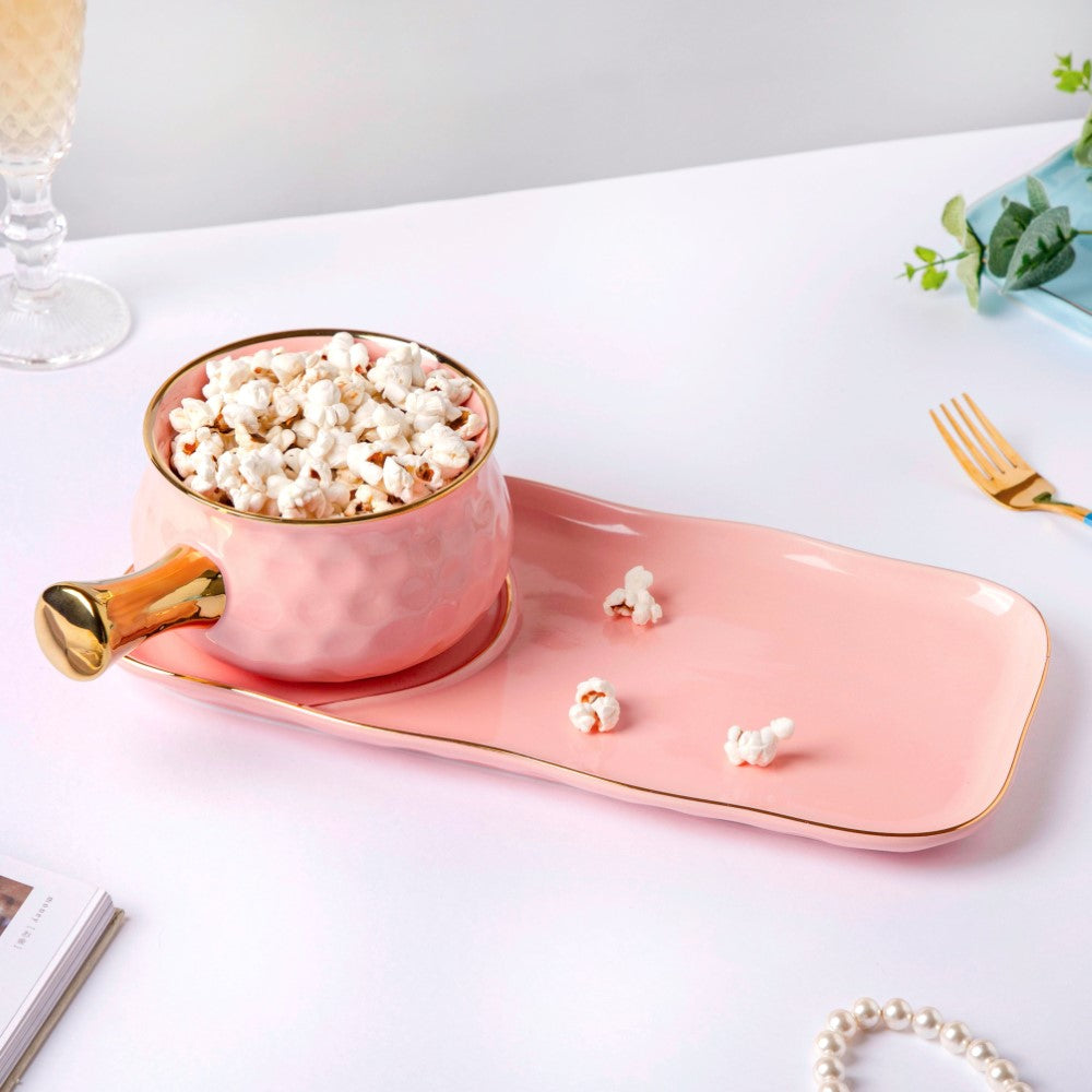 Think Pink Pot And Plate Set Online - Premium Bowl with Handle | Nestasia