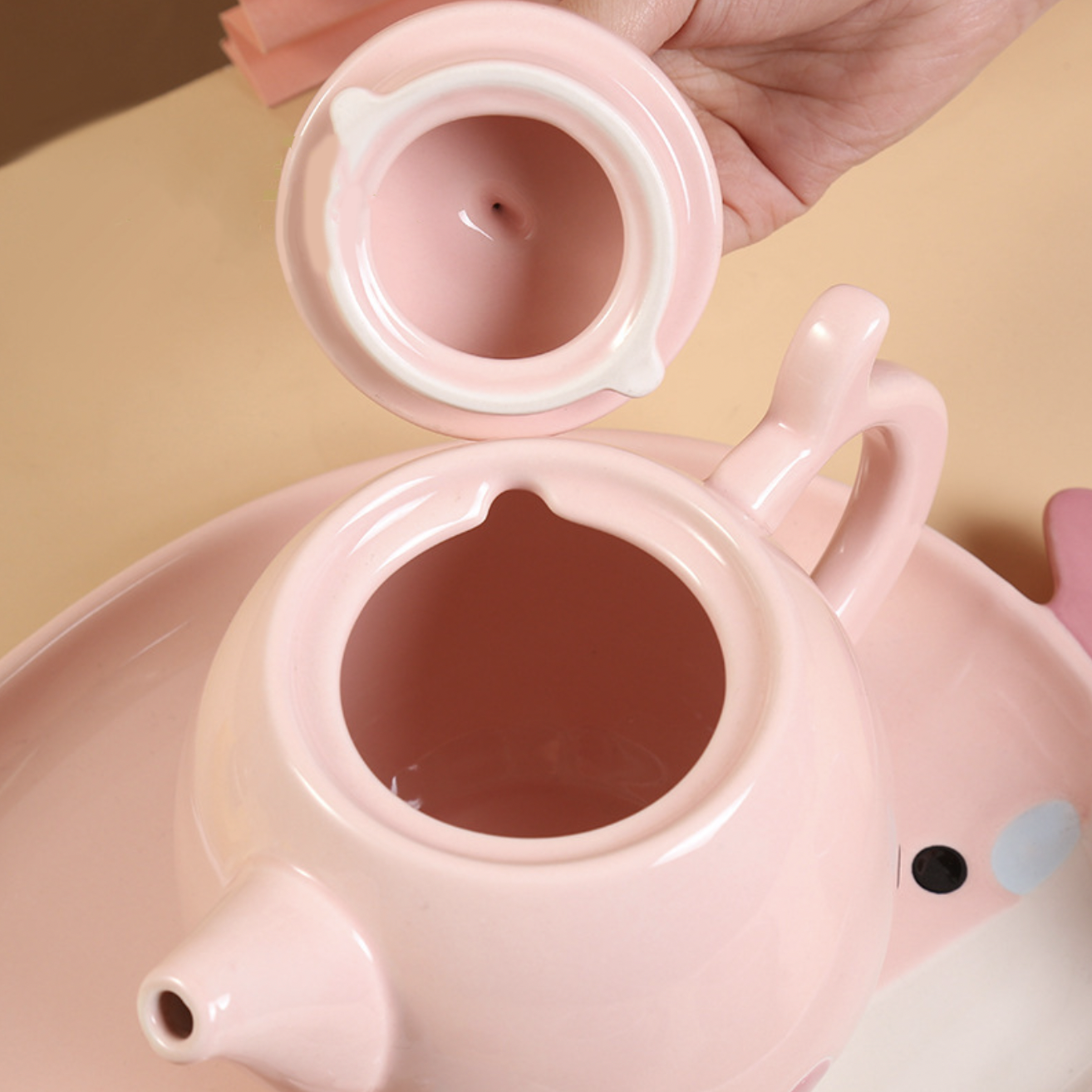 Pink Cute Whale Tea Set Online - Premium Tea Set | Nestasia
