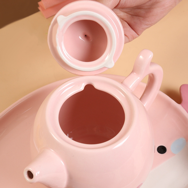 Pink Cute Whale Tea Set