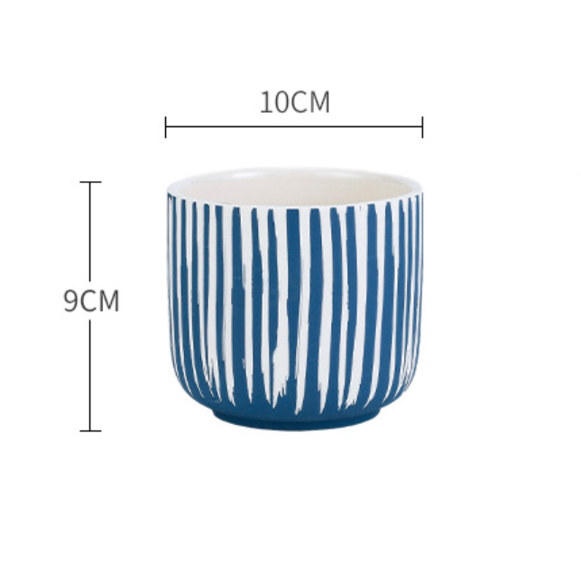 Blue and White Ceramic Flower Pot