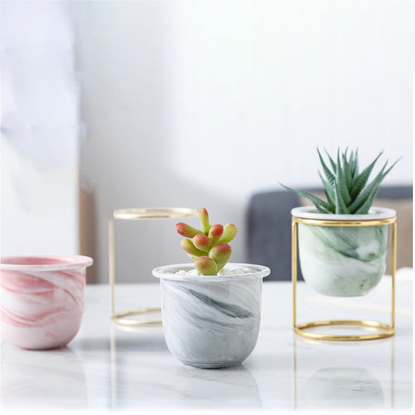 Botanica Marble Green Planter with Stand