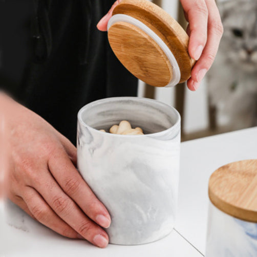 Marble Grey Jar with Lid Online - Premium Jar With Lid | Nestasia