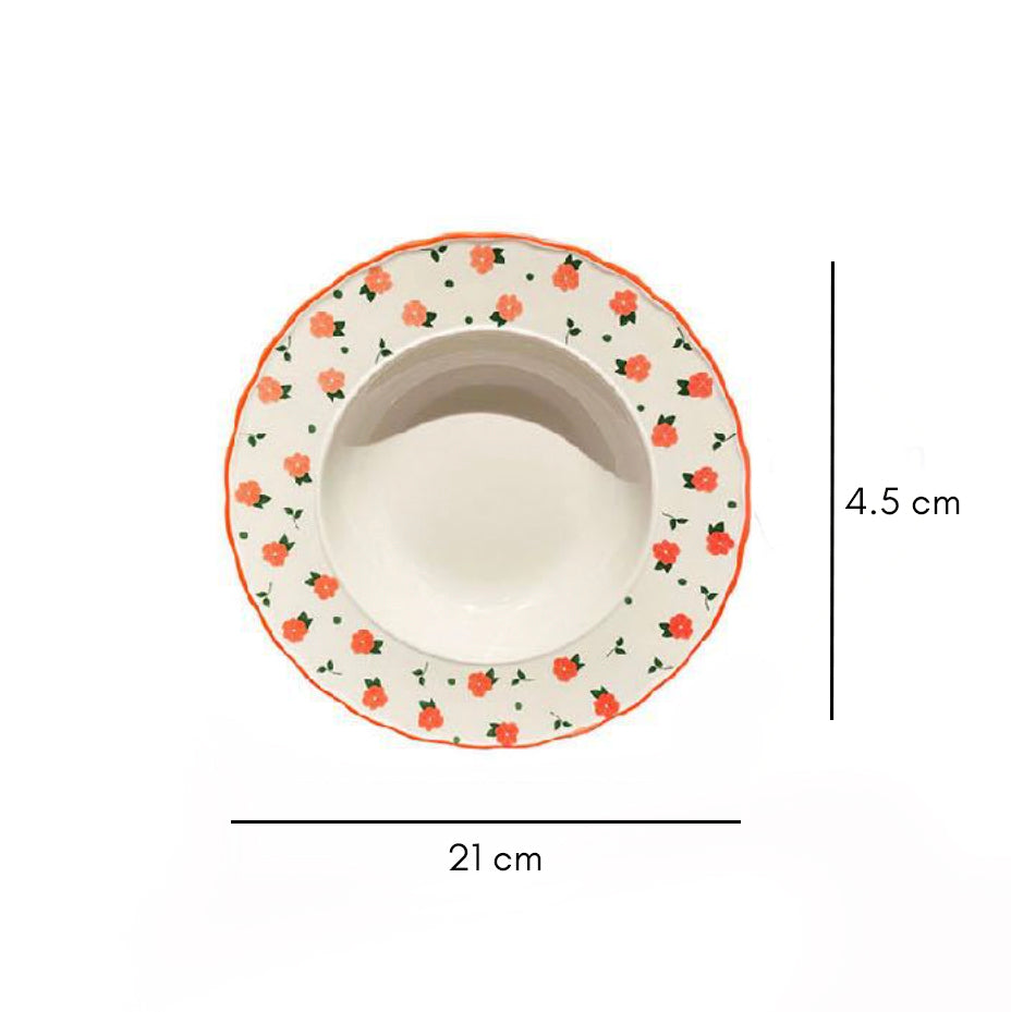 Enchanted Summer Pasta Plate Orange