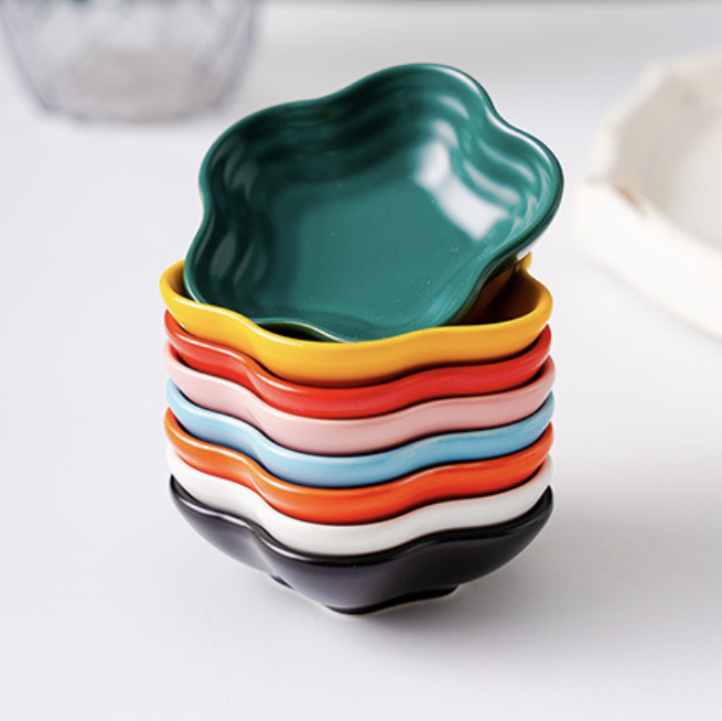 Orange Sherbet Floral Dip Bowl