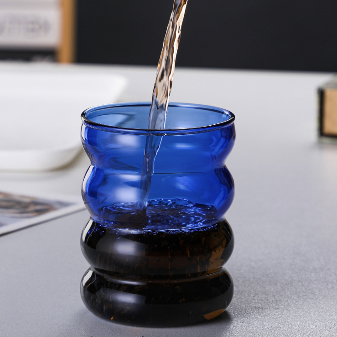Ripple Puffy Glass Blue