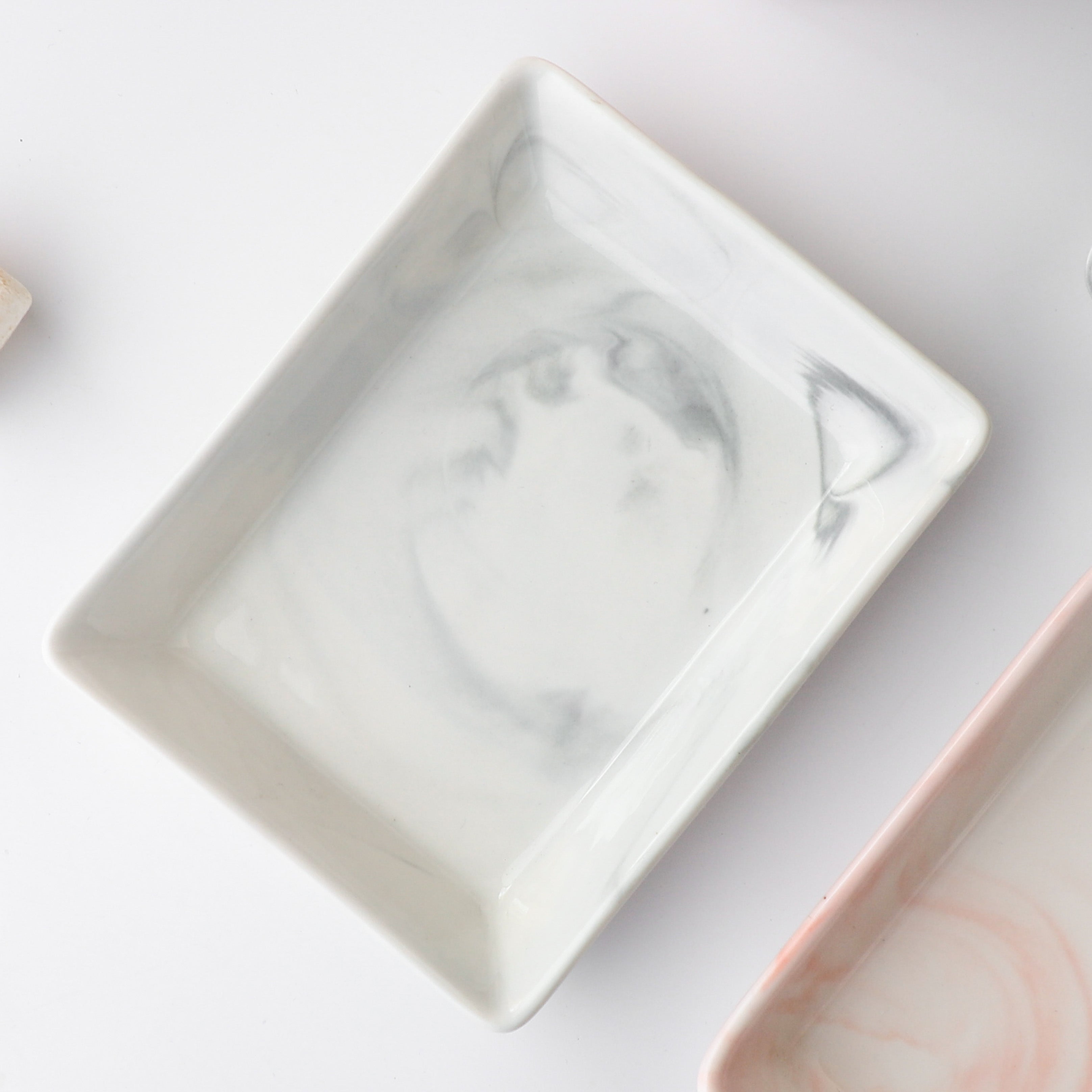 Marble Serving Platter Grey Small 5 Inch