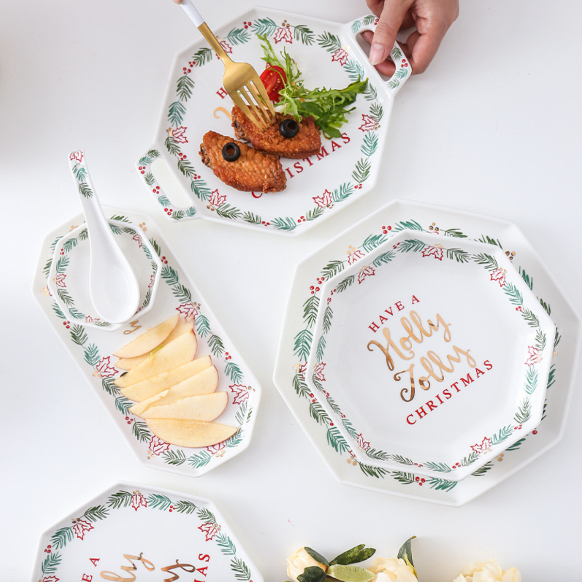 Ceramic Christmas Side Plate