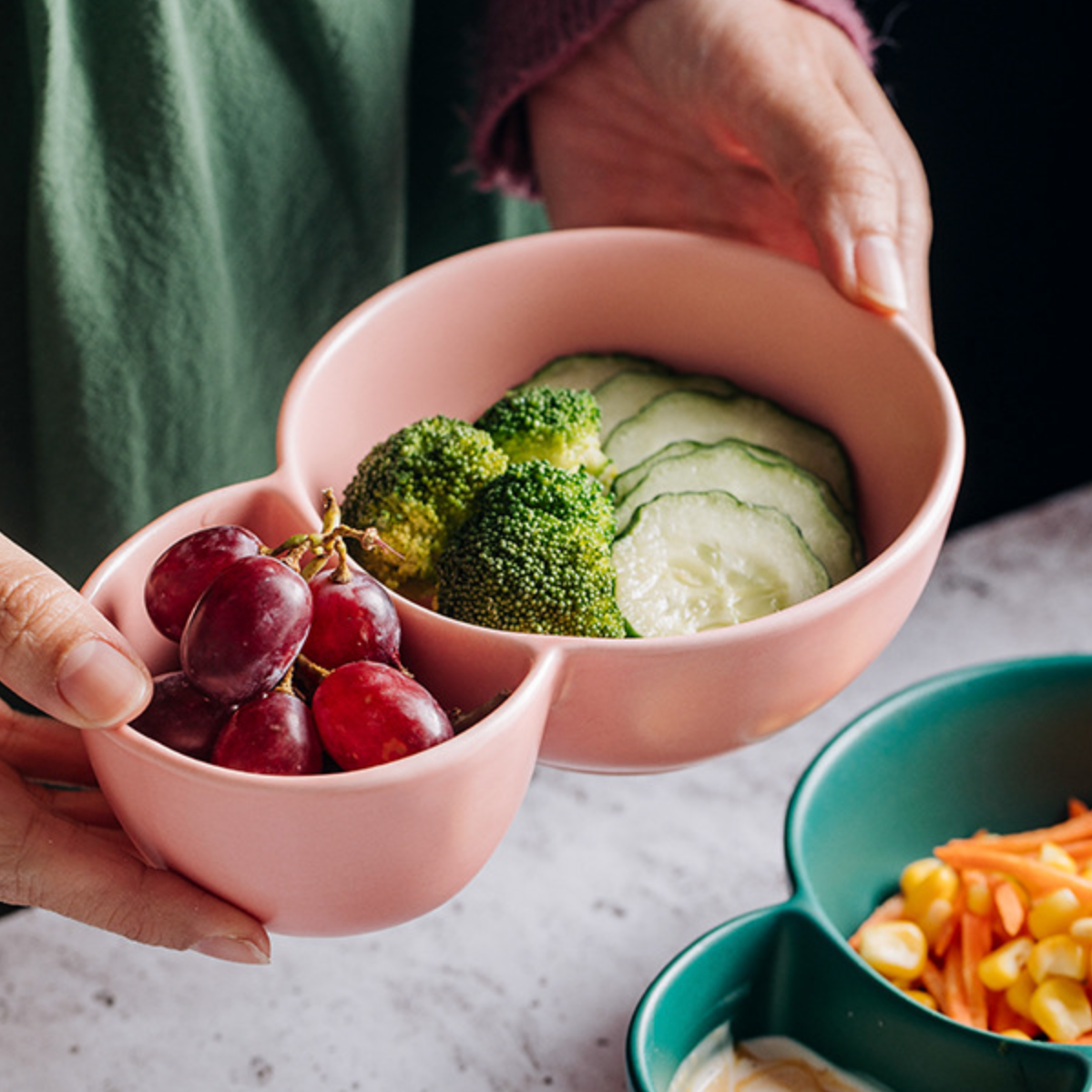 Snacks Bowl Pink Online - Premium Section Bowl | Nestasia