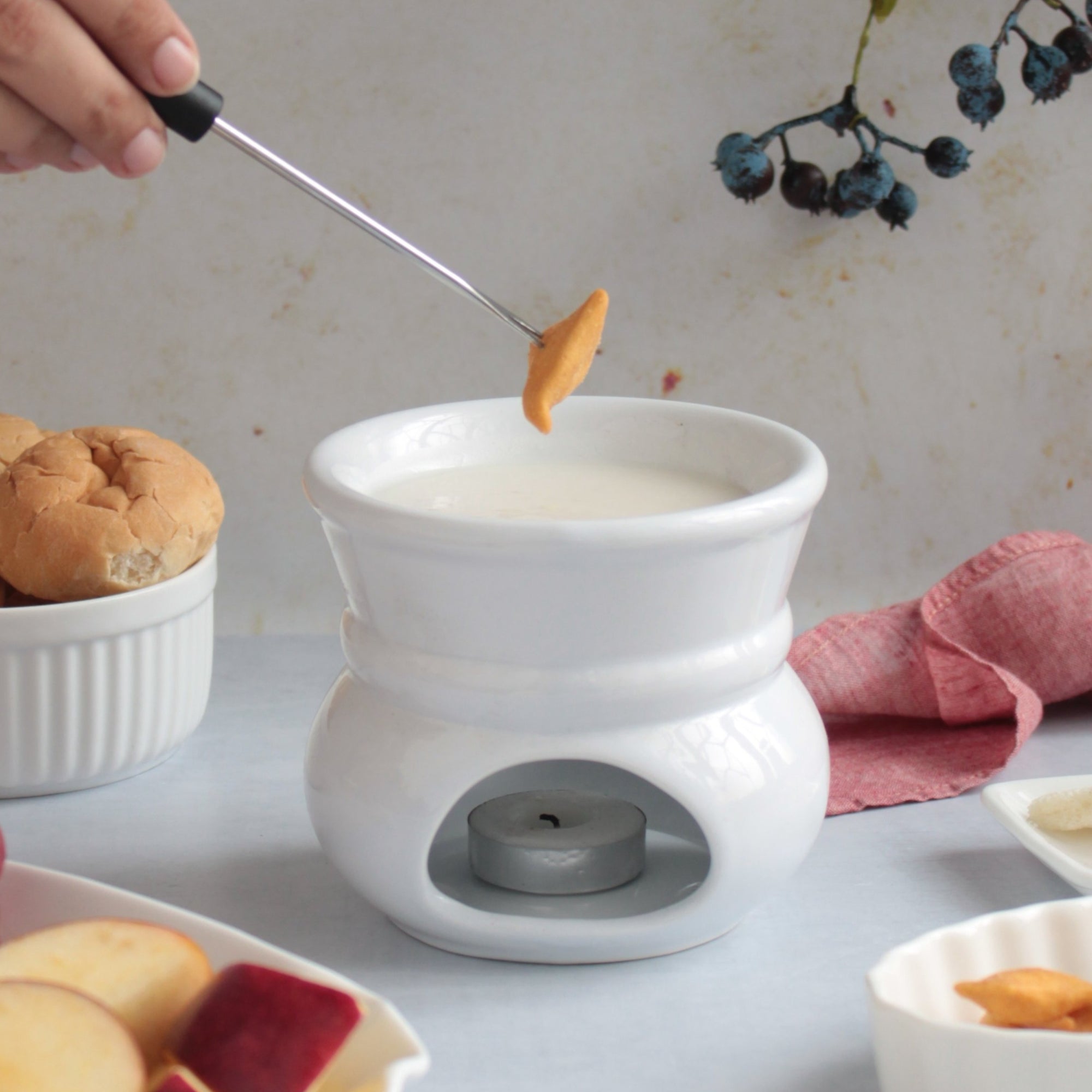 White Fondue Set Online - Premium Fondue Set | Nestasia