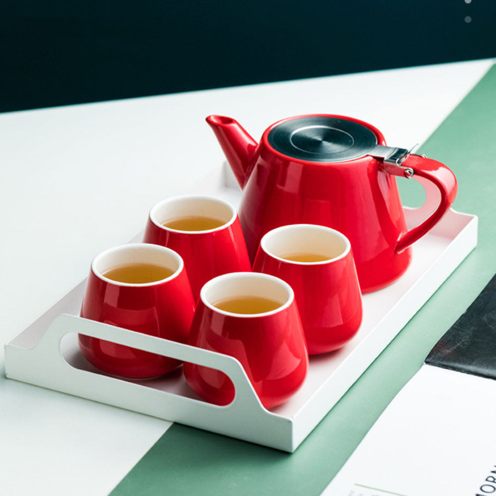 Tea Serving Set Red Online - Premium Tea Set | Nestasia