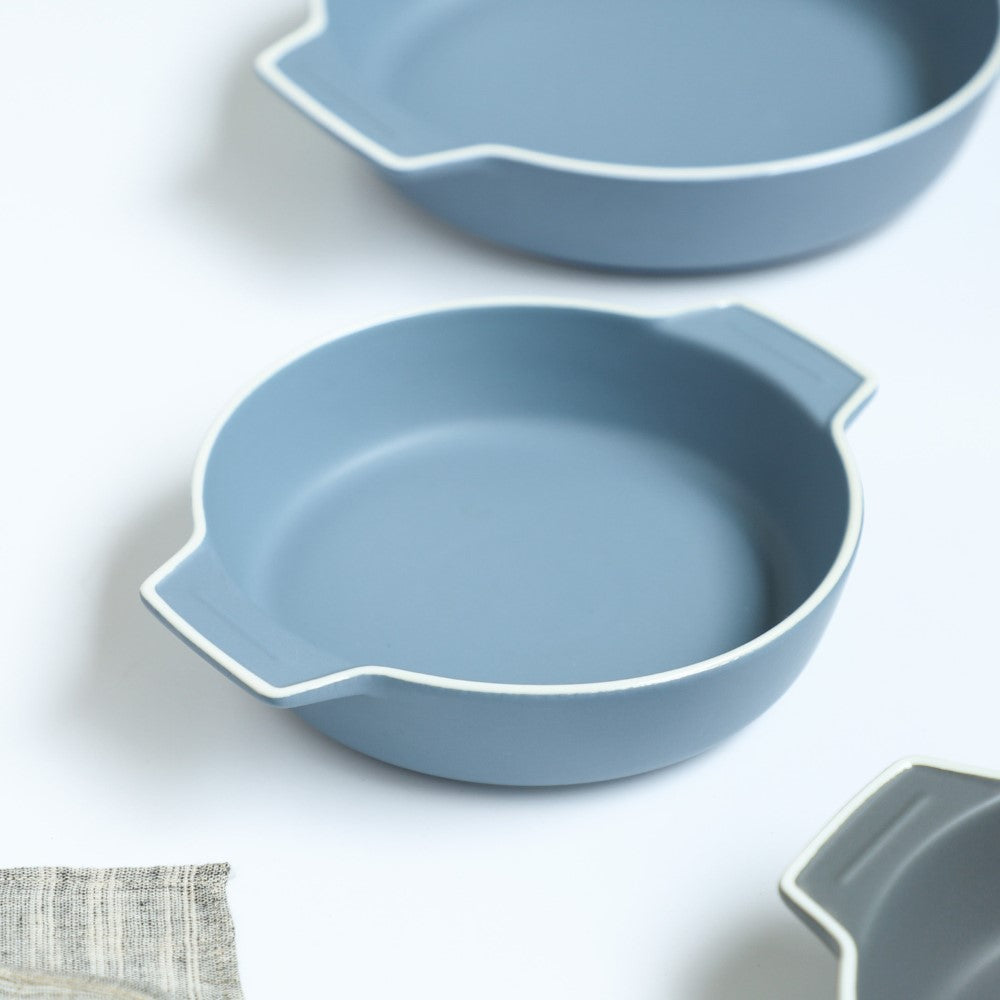 Ceramic Baking Pot Blue Small 400ml Online - Premium Baking Dish | Nestasia