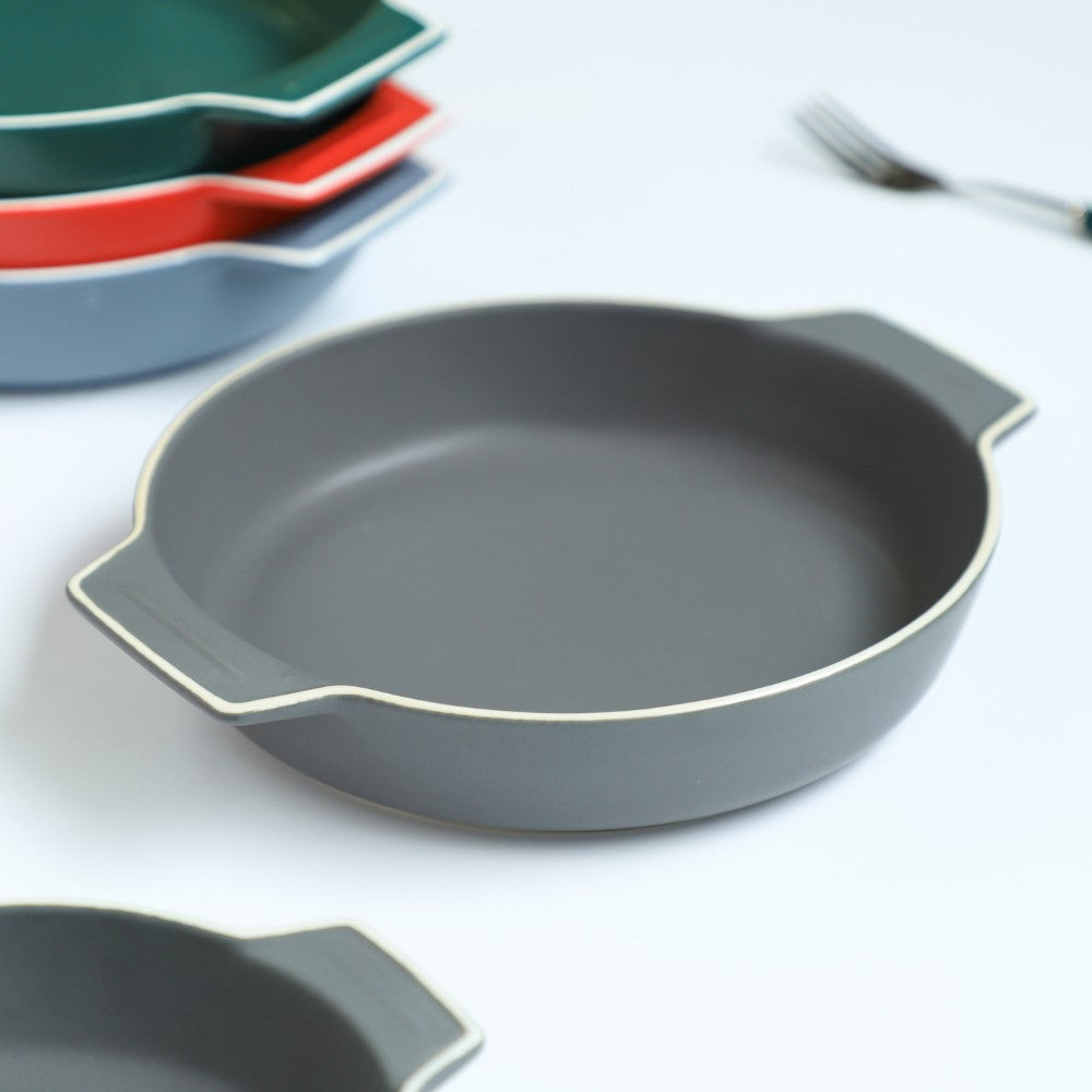 Ceramic Baking Pot Grey Large 700ml Online - Premium Baking Dish | Nestasia