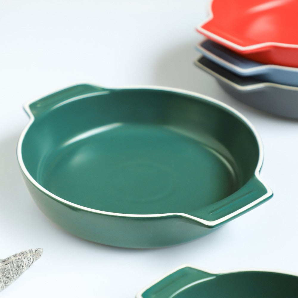 Ceramic Baking Pot Green Large 700ml Online - Premium Baking Dish ...