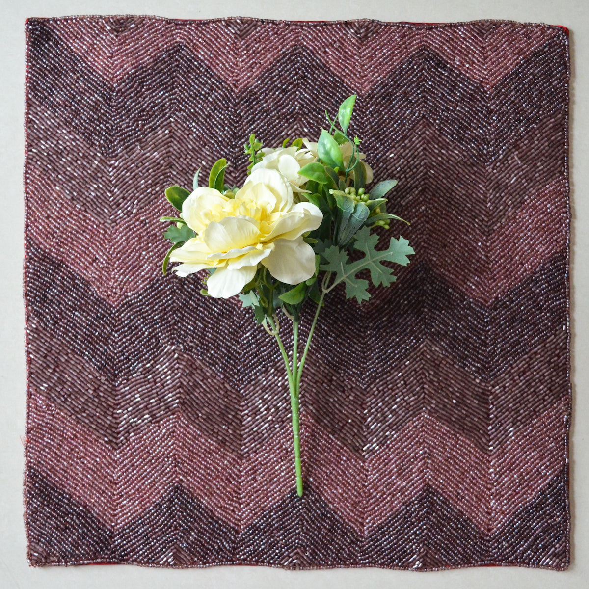 Beads Pink Square Mat Online - Premium Table Mat | Nestasia