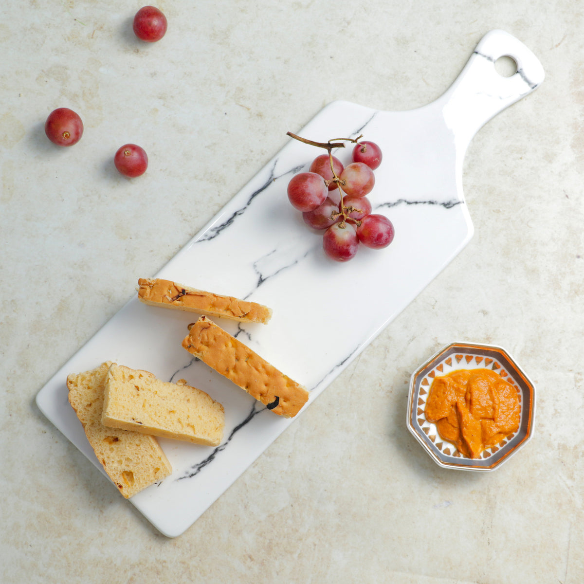 Rectangle Marble Platter White