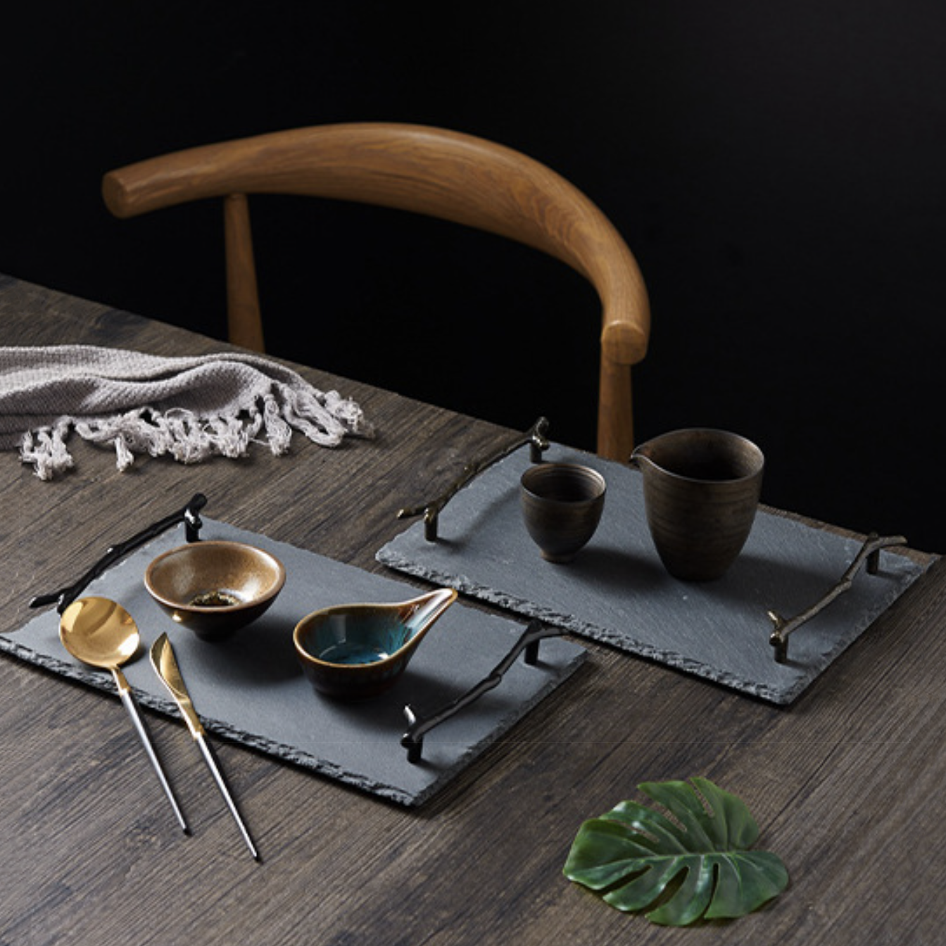 Serving Tray With Twig Handle