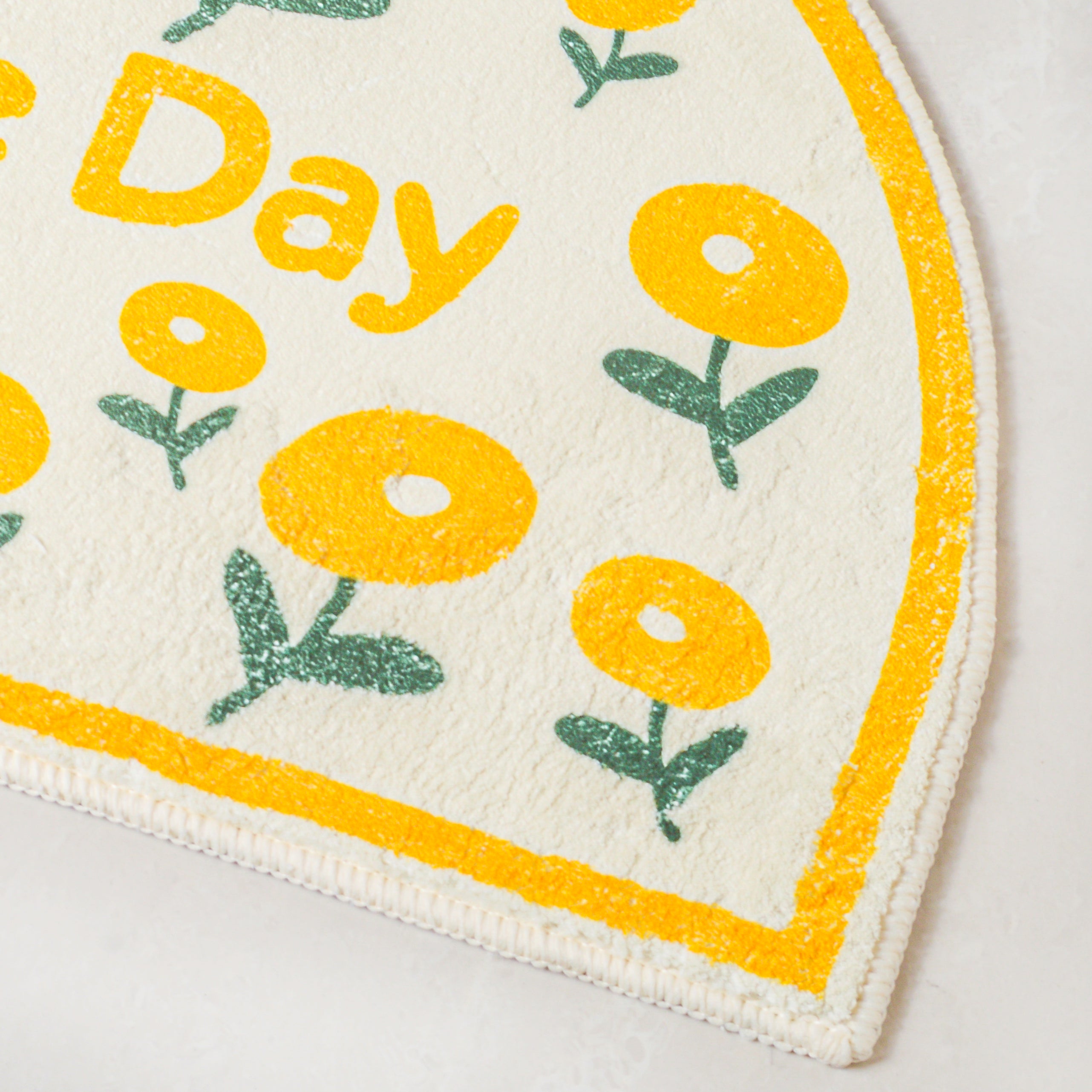 Yellow Flowers Semicircle Rug