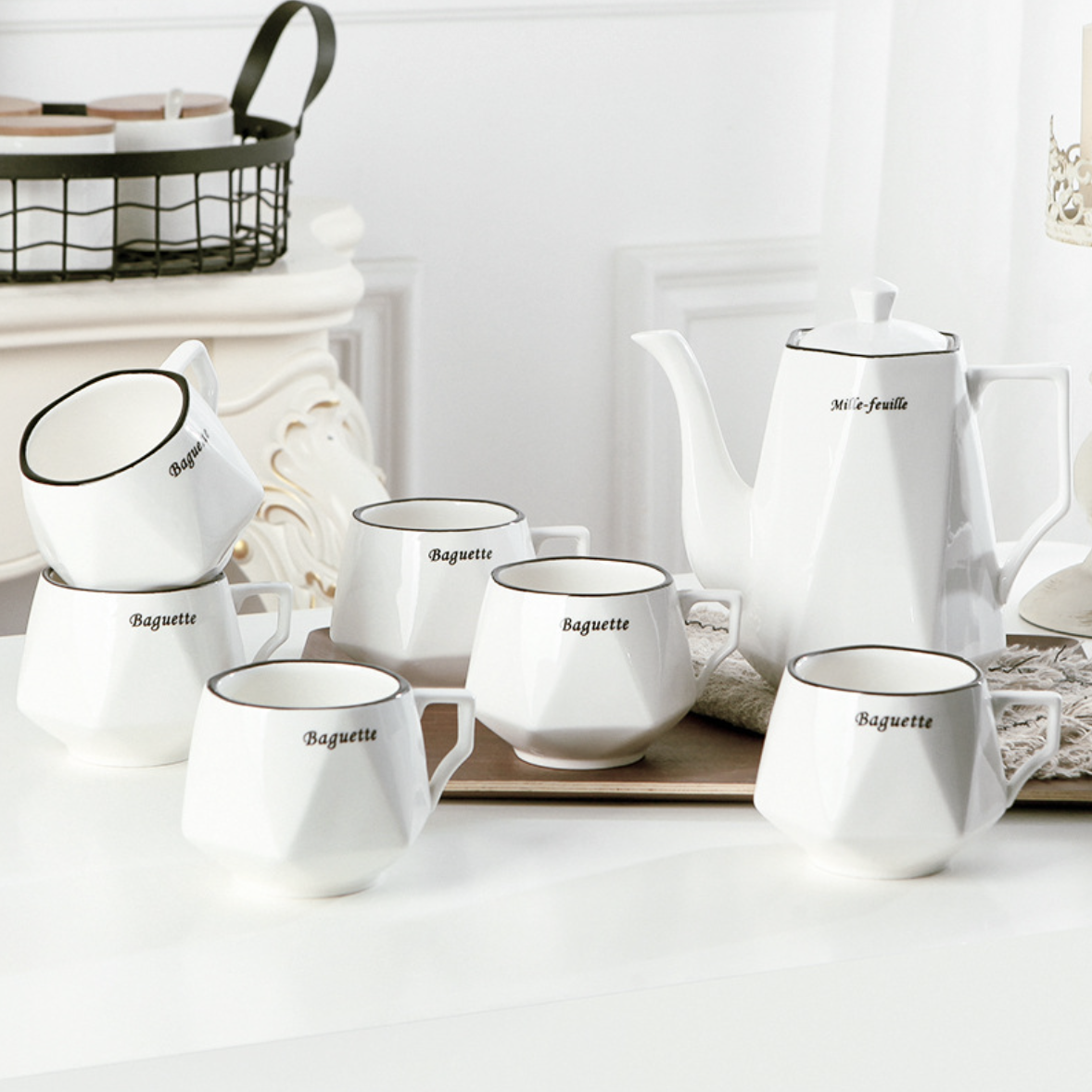 Contemporary Tea Set White