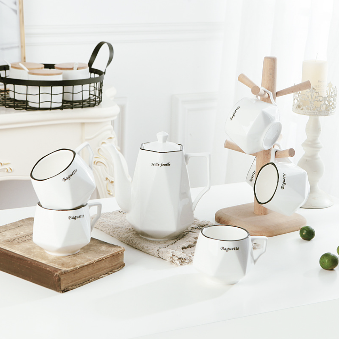 Contemporary Tea Set White