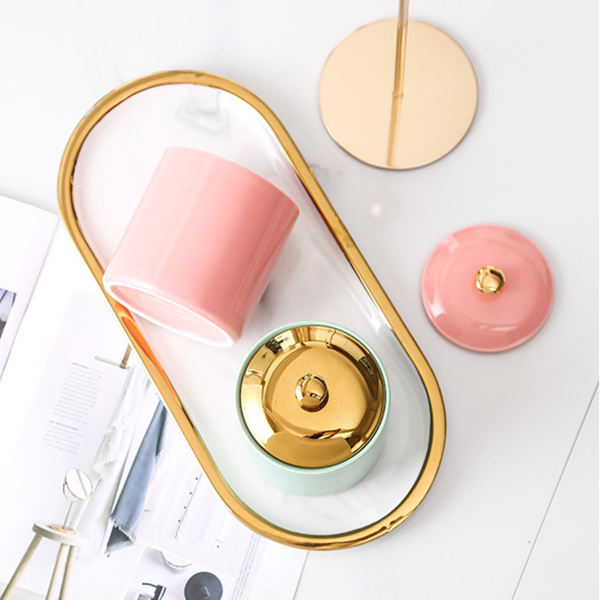 Pink Ceramic Container