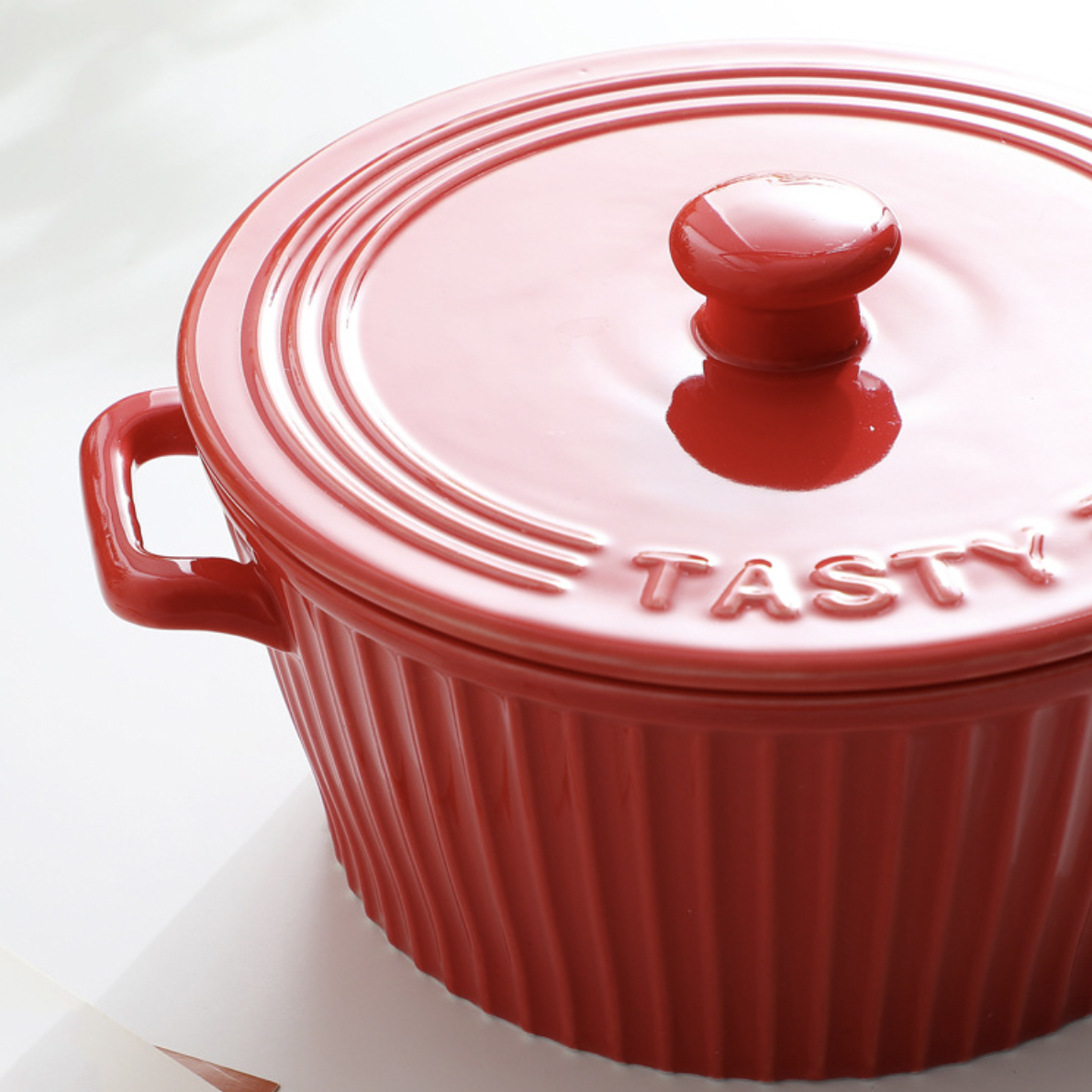 Striped Cooking Pot with Lid