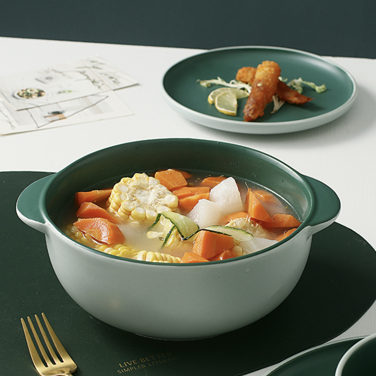 Zoella Ceramic Bowl Green Online - Premium Serving Bowl | Nestasia