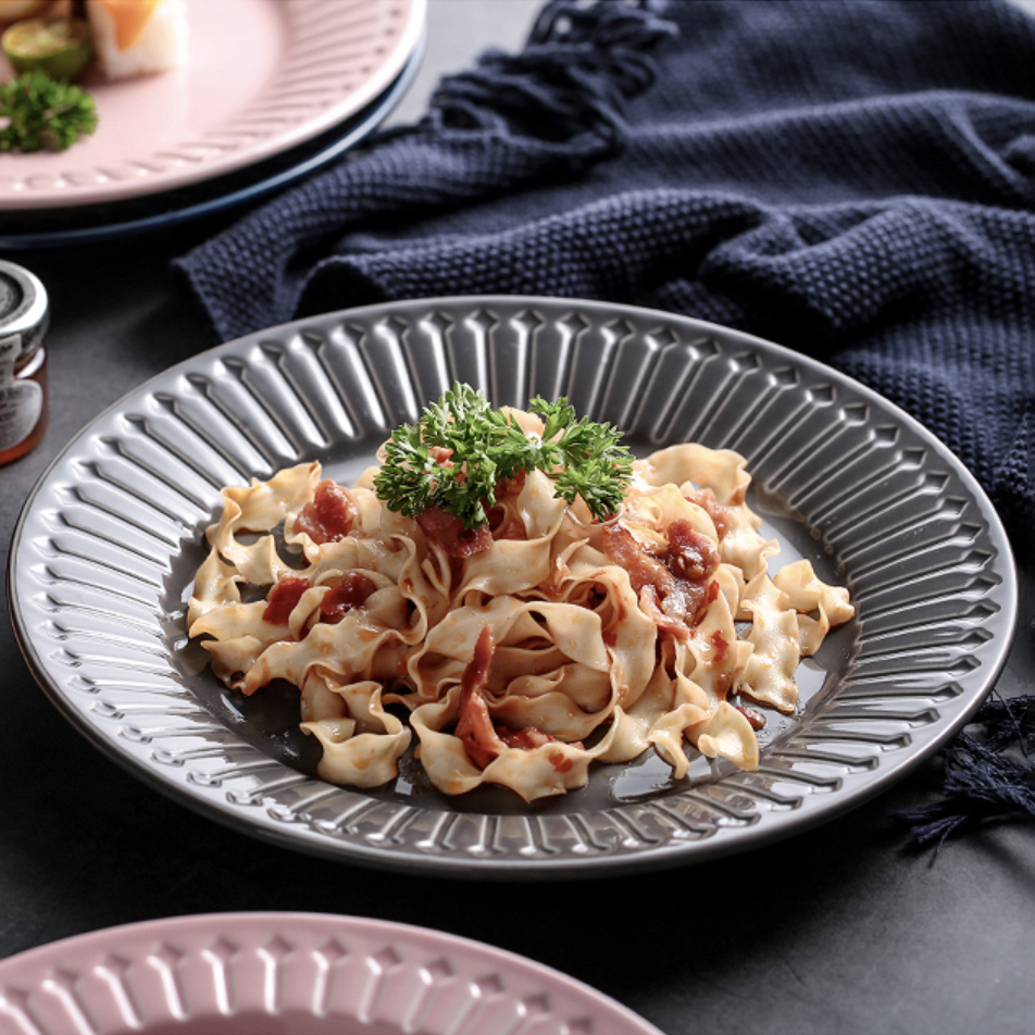 Royal Pasta Plate Grey 9 Inch Online - Premium Pasta Plate | Nestasia