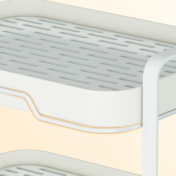 Double Decker Metal Organiser Rack White