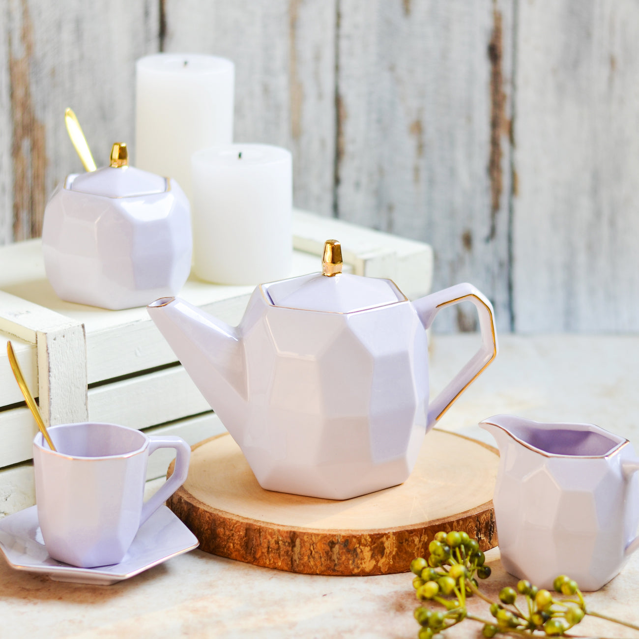 Modern Tea Set Purple