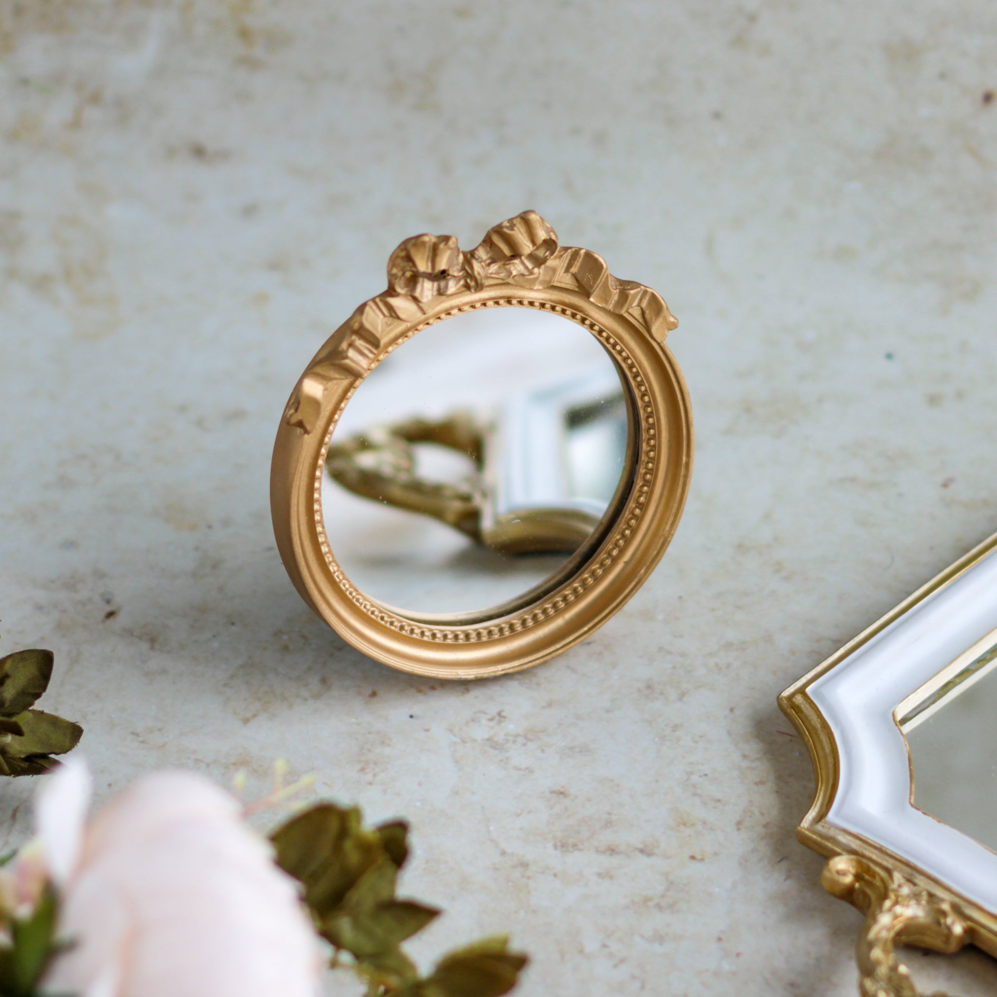 Round Gold Mirror