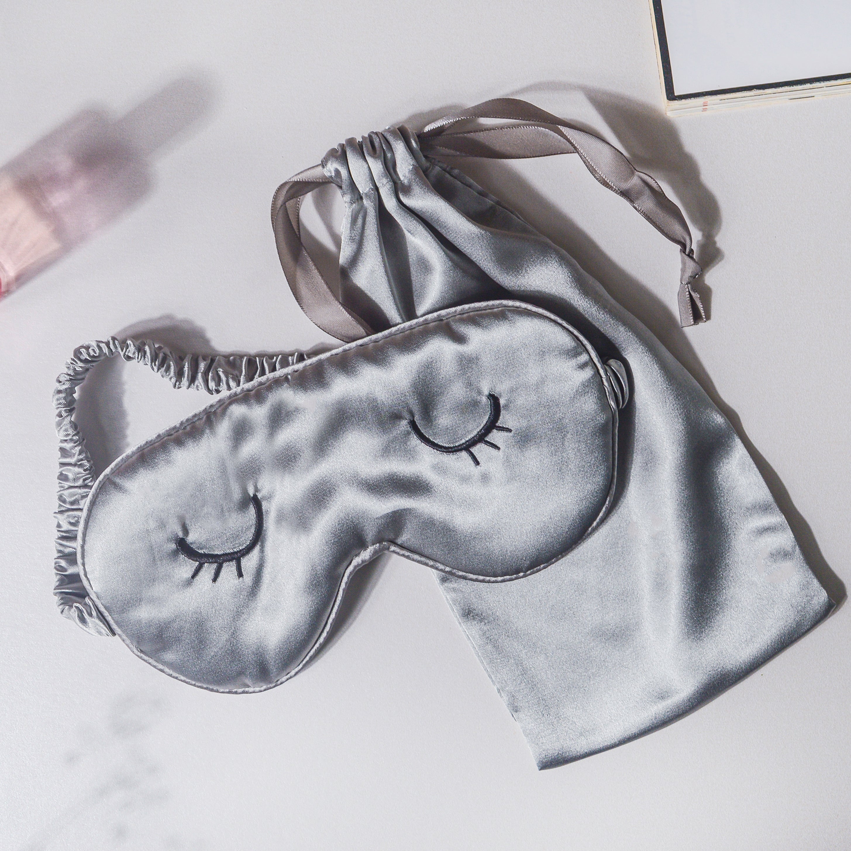 Sleepy Eyes Satin Eye Mask With Pouch Grey Online - Premium Eye Mask ...
