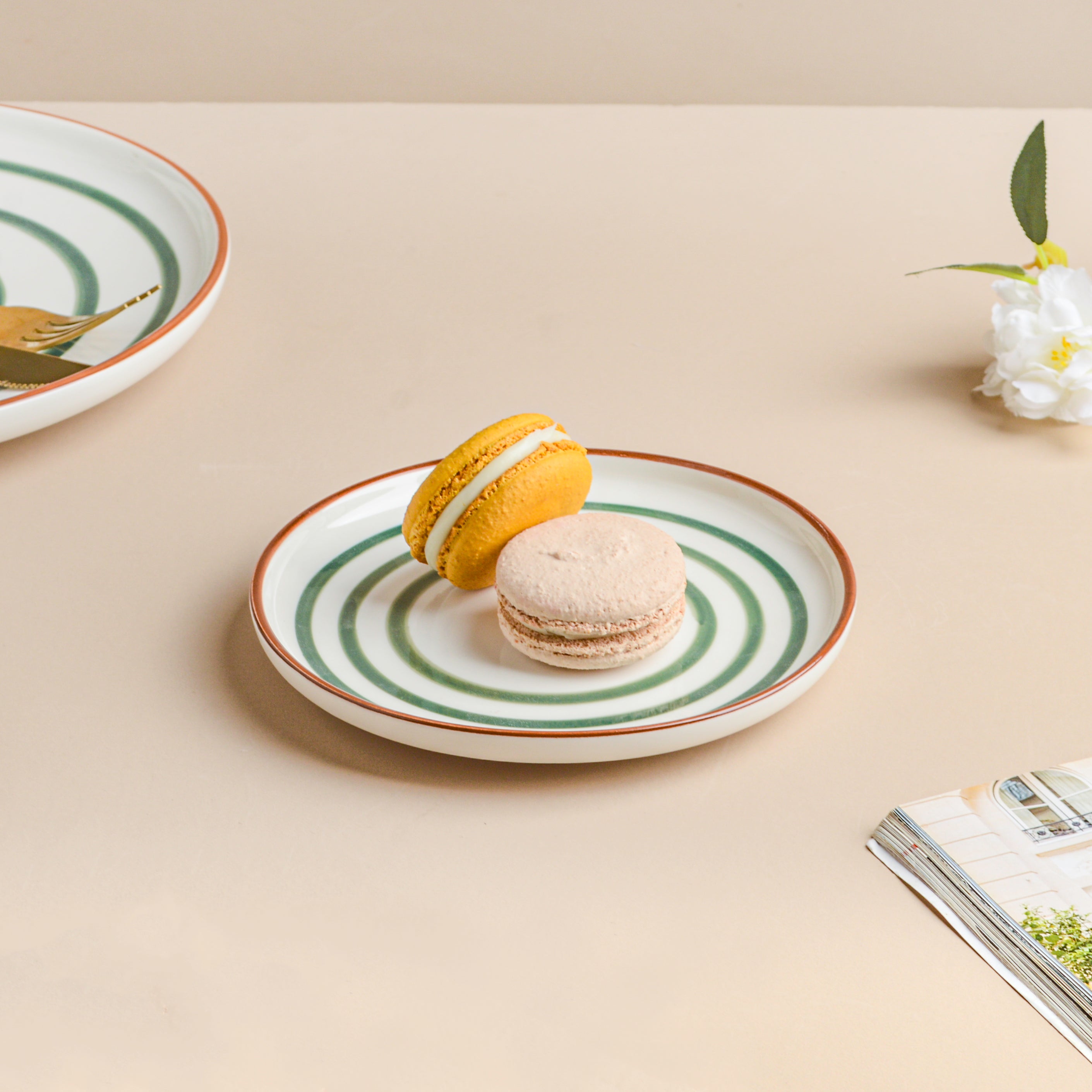Spiral Snack Plate Green 6 Inch Online - Premium Snack Plate | Nestasia
