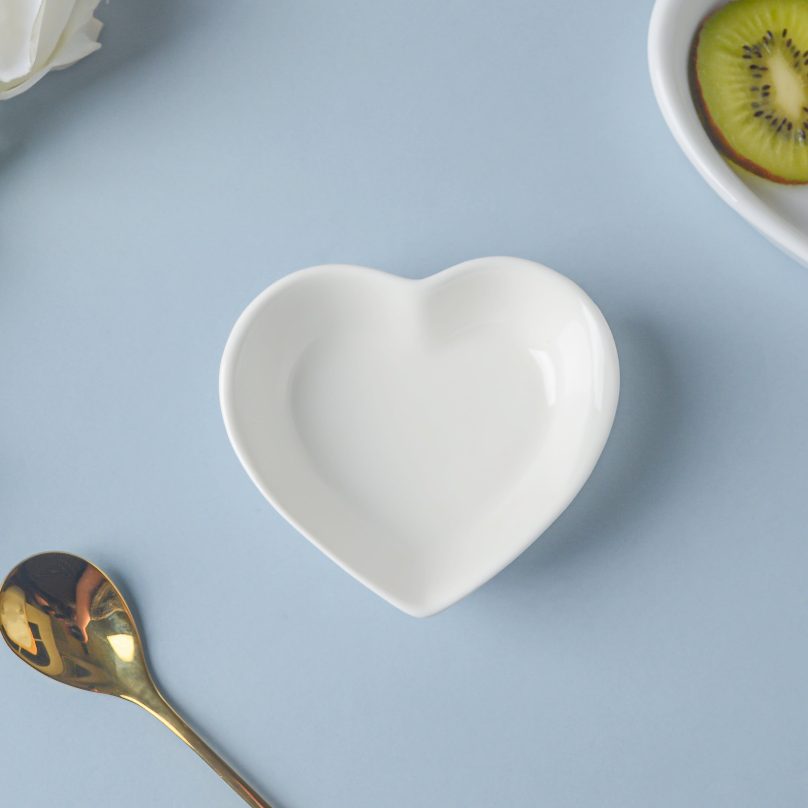 Riona Heart Ceramic Dip Bowl White Online - Premium Dip Bowl | Nestasia