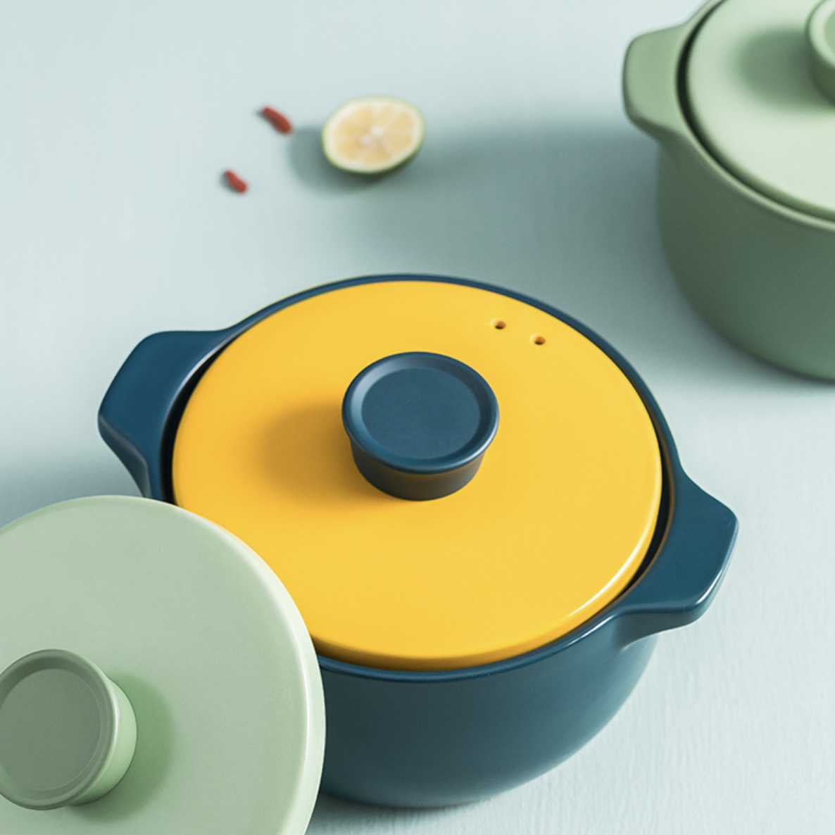 Cooking Pot - Buy Green Ceramic Cooking Pot Online |Nestasia