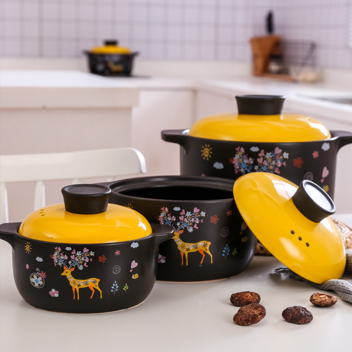 Printed Yellow Cooking Pot Small